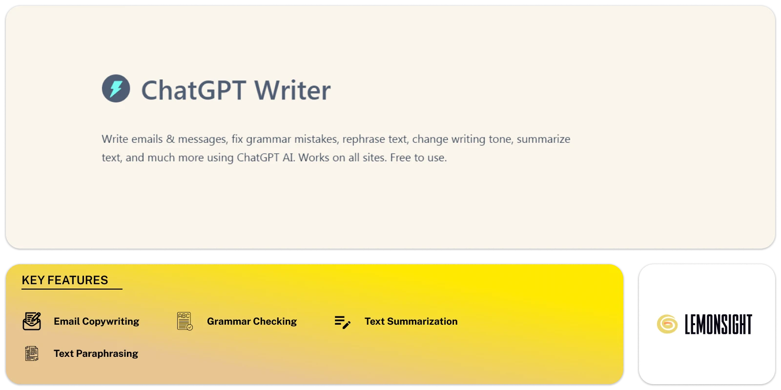ChatGPT Writer| Write Better Emails, Text & much more ChatGPT Writer| Write Better Emails, Text & much more